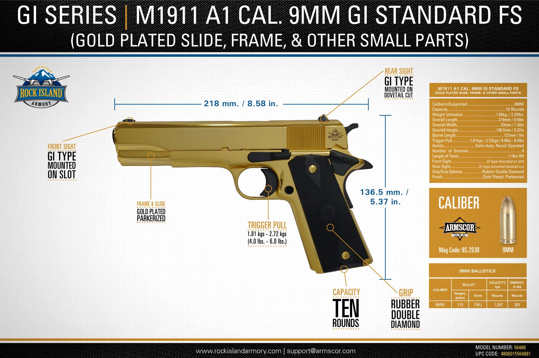 GI GOLD FS 9MM 10rd ATFIC Exclusive